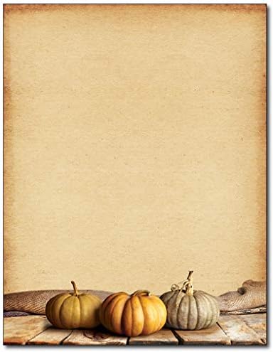 Amazon.com : Fall Pumpkins Autumn Letterhead Paper - 80 Sheets - For ...