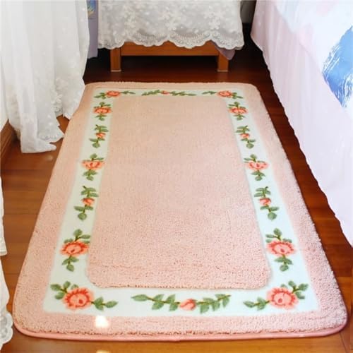 Amazon.com: SADDROP Pretty Floral Rural Style Romantic Rose Flower Rug ...