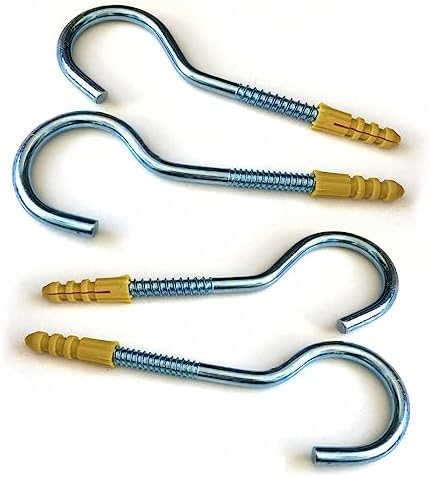 Washing Line Hooks (4Pcs) Retractable Clothes Line Set Wall Mounted ...