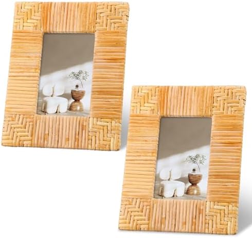 Amazon.com - RattanView 2 Pcs 4 x 6 Inch Rattan Picture Frame Family ...