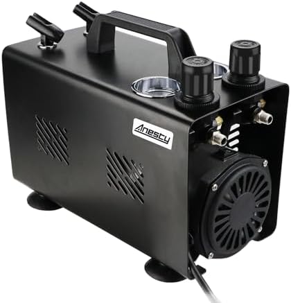 Amazon.co.jp: Anesty 2in1 エアブラシ コンプレッサー セット エアブラシ用 ワンタッチで色替え 圧力を個別に調整 ...