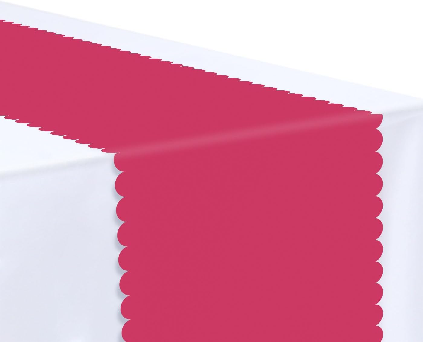 Amazon.com: MUNILAIL 3 Pcs Hot Pink Scalloped Table Runner 14 x 108 ...