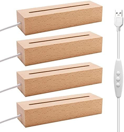 Amazon.com: EATAKWARD 4 Pcs 5.9" Wood Rectangle Light Display Pedestal ...