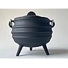 Amazon.com: Large Cast Iron Ribbed Cauldron with Lid and Handle, Ribbed ...