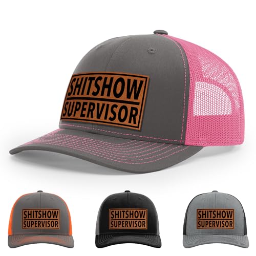 Amazon.com: ShitShow Supervisor Hat, 112 Style Trucker Leather Patch ...