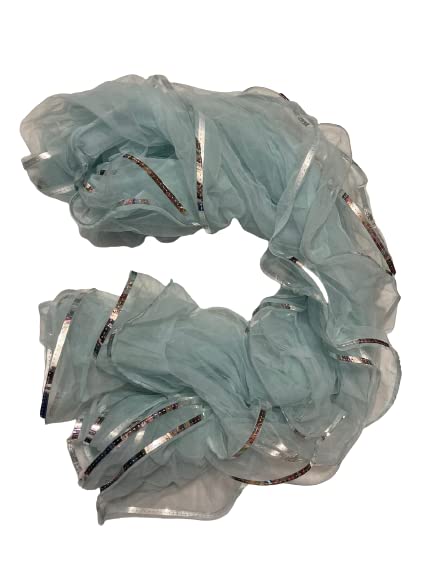 Self Design Net Frill Light Blue Color Women Frill Dupatta For Women ...