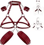 ・ブランド:PYLIRITE・製造元:PYLIRITE・高品質素材：このBDSM束縛セットは高品質な革を使用しており、快適で安全です。特に首のサポート部分には厚くて柔らかいフォームパッドが付いており、優れたサポート効果を提供します。・調整可...