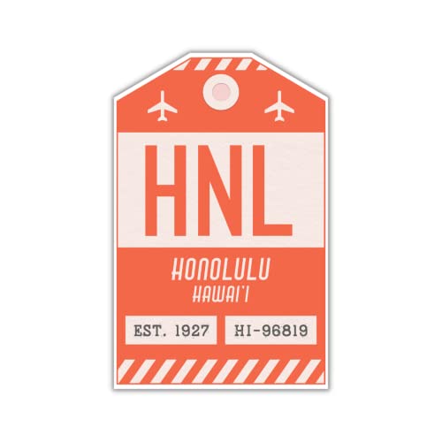 Amazon.com: HNL Honolulu Hawai'i Luggage Tag Sticker/Airport Code ...