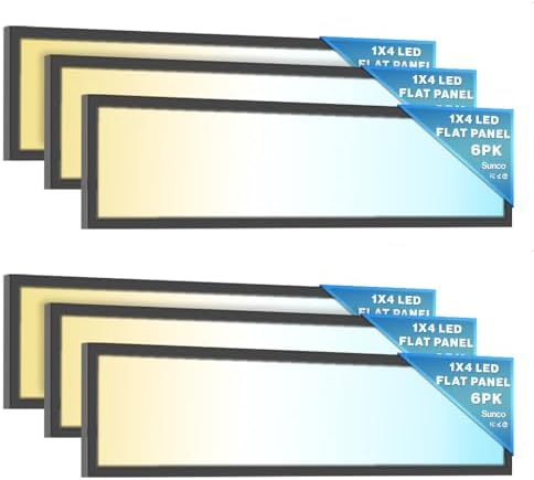 Sunco Lighting 6 Pack 1x4 LED Flat Panel Light, Dual Selectable CCT ...