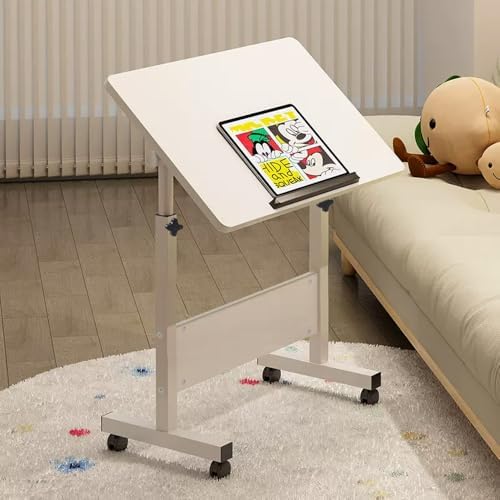 Warmiehomy Height Adjustable Computer Desk on Wheels,Rolling Laptop ...