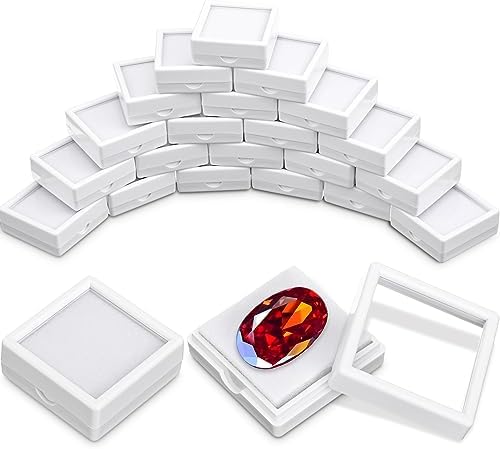 Amazon.com: ETLIFE Gemstone Display Box [1.16" Small Pure White 20pcs ...
