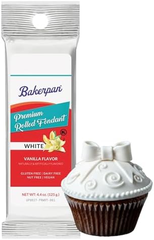 Amazon.com: Bakerpan Premium Rolled White Fondant for Cake Decorating ...