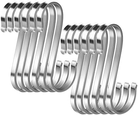 Panlom Pack 10/20pc Hanging S Shaped Hooks Heavy Duty Stainless Steel ...