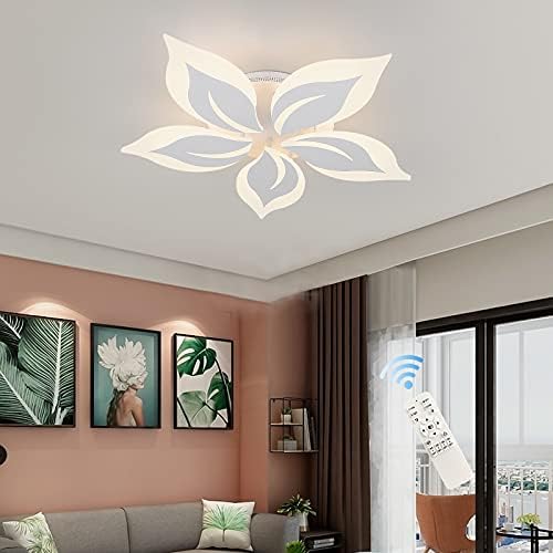 JAYMP 25.6" Flower Shaped Ceiling Light Dimmable Modern Ceiling Lamp ...