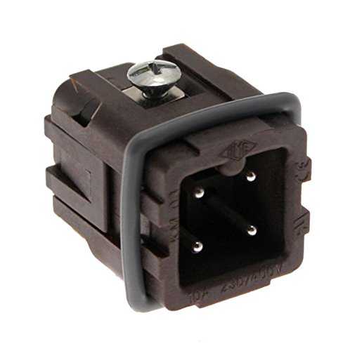 Mencom, CKM-03RY, High-Temp, CK series, Male Rectangular Insert, size 21.21, 4 pin, 10 amp ...