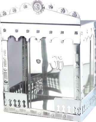 Spangle Metal Decorative Mandir (stainless steel_30 x 25.5 x 15 cm ...