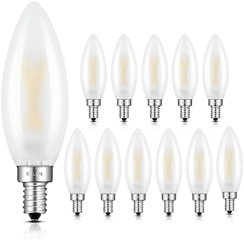 OMAYKEY 2W LED Candelabra Bulbs 25W Equivalent 3000K Soft White 250 LM ...