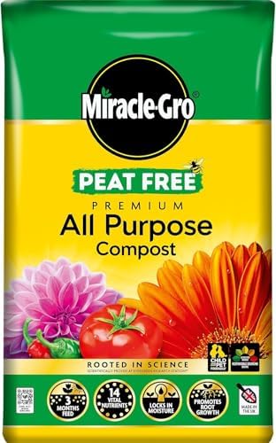 Miracle-Gro Premium All Purpose Compost, PEAT FREE, 40 Litre (Pack of 2 ...