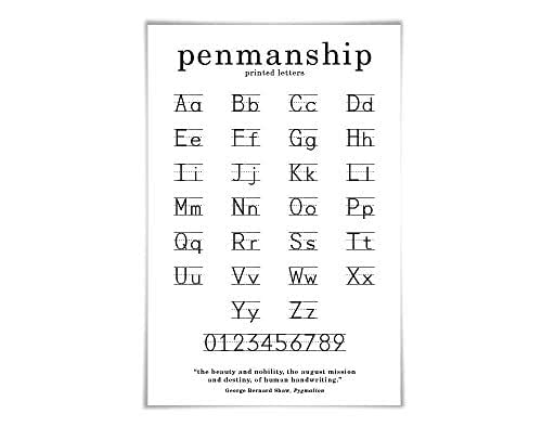 Amazon.com: Penmanship Writing Chart Print Letters Art Print. 8 Sizes ...