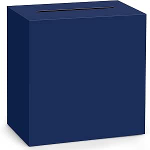 Navy Card Box Wedding Favors Post Cardboard Receiving Money Box Holder ...
