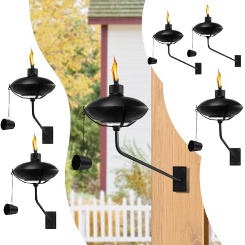 Amazon.com : FAN-Torches 6 Pack Wall Mounted Citronella Torches, 18 oz ...