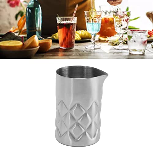 Cocktail Mixing Glass, Stainless Steel Grid Design Bar Mixing Cups with ...