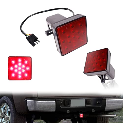 Snapklik.com : Adiil 2Size 15-LED Brake Light Trailer Hitch Cover Fit ...