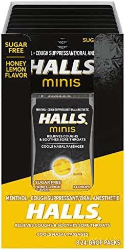 Amazon.com : HALLS Minis Cherry Flavor Sugar Free Cough Drops, 8 Packs ...