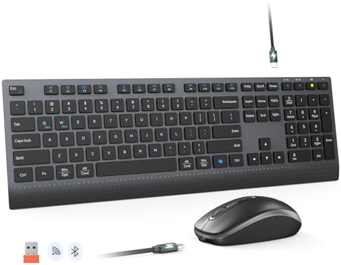 Amazon.com: Arteck Universal Multi-Device Bluetooth Keyboard and Mouse ...
