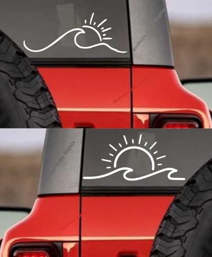 Amazon.com - Blue Giraffe Sun & Wave 7" Car Decal - Beach Bumper Sticker