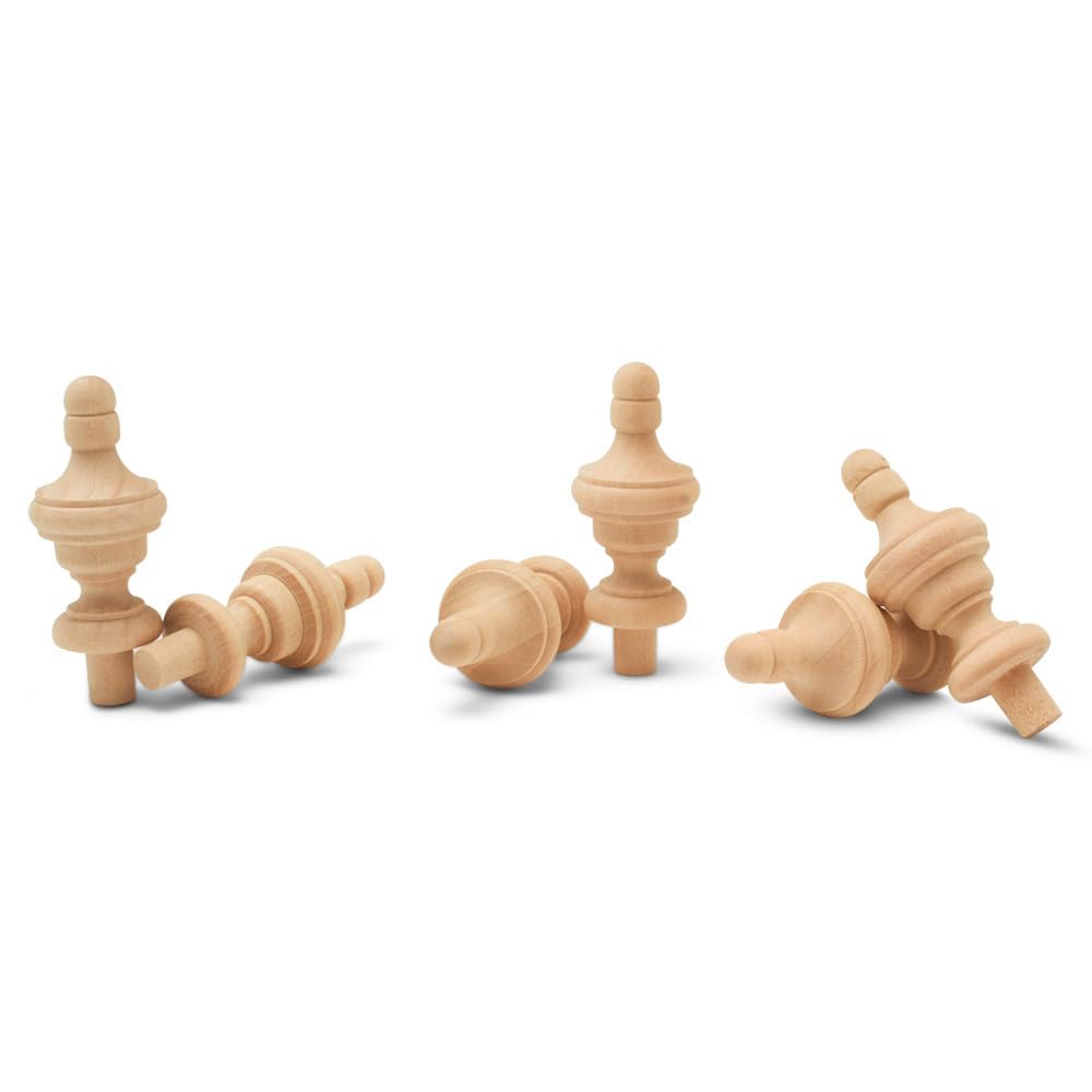 Snapklik.com : Small Wood Finials, 2-3/4 Inch Wooden Finials For ...