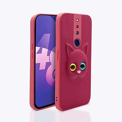 Pikkme Oppo F11 Pro Back Cover for Girls | Cute Cat Leather Finish ...