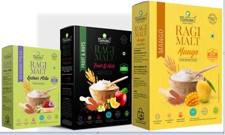 PUSHKARAJ INDUSTRIES RAGI MALT -250g - PACK OF 3 (KESHAR PISTA ...