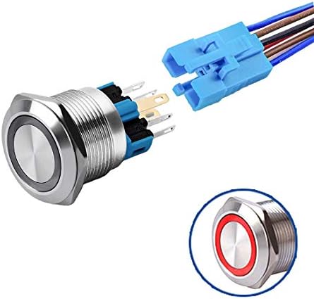 Amazon.com: WerFamily 19mm Latching Push Button Switch 1NO 1NC SPDT ON ...