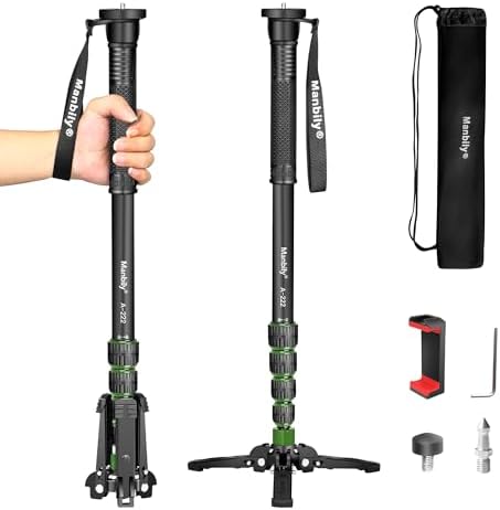 Manbily Camera Monopod with Feet 5 Sections 67-in 170cm Extendable ...