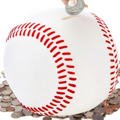 Amazon.com: Tlence 6.3" Baseball Piggy Bank, Shatterproof Baseball ...