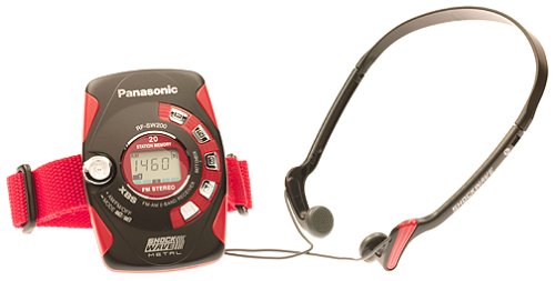 Panasonic RFSW200K Shockwave Metal AM/FM Red and Black Arm Band Radio ...