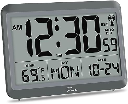 Amazon.com: Marathon Slim Jumbo Atomic Wall Clock, Wood Finish - Large ...