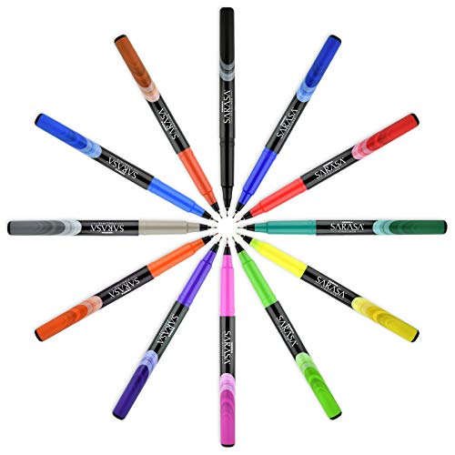 Zebra Sarasa Fineliner Pens, Needle Point, Medium Point, 0.8 mm ...