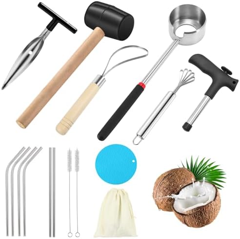 Amazon.com: 16PCS Coconut Opener Tool Set, Food Grade Stainless Steel ...