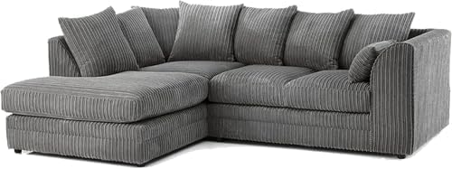 Abakus Direct Right Hand Corner Sofa - Jumbo Cord L Shaped Sofas for ...