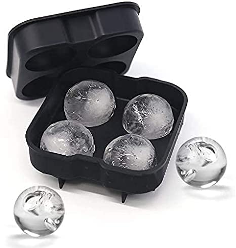 Buy ARYAMURTI 4 Cubes Round Shaped Ice Maker, Ice Tray Silicone, Ice ...