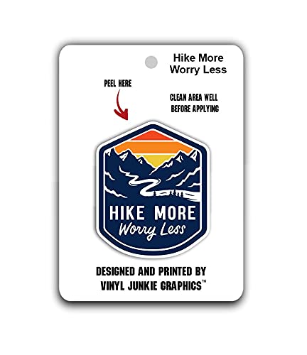 Hike More Worry Less Sticker Vinyl Decal for Auto Cars Trucks ...