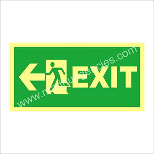Left Side Exit Auto Glow Sign Board in 3mm Thick Foam Sheet (12" X 4 ...