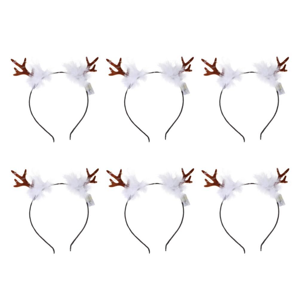 FRCOLOR Light Up Reindeer Headbands, 6pcs Antlers Headband with LED ...