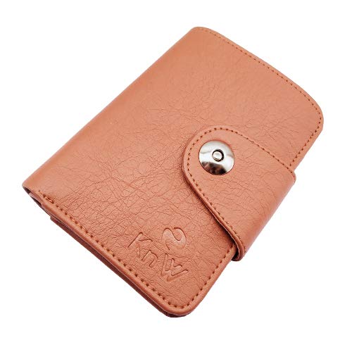 Buy knw Bi-Fold Tan Leather Hand Crafted Wallet with Magnetic Flap for ...