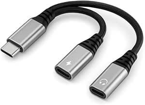 Amazon.com: USB C Splitter Charging Cable, 2 in 1 USB C Audio and ...