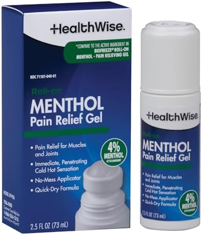 Amazon.com: HealthWise 4% Menthol Roll-On | Cold Hot Sensation | Pain ...