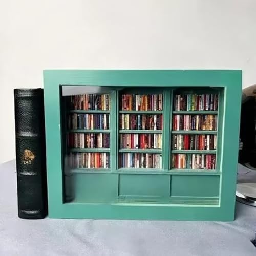 Amazon.com: Anxiety Bookshelf Tiny Miniature Library Display Cabinet ...