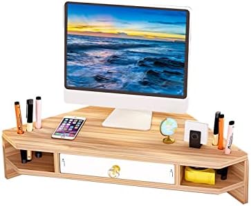 Amazon.com: KUAIYU Double Deck Monitor Riser,Cut Triangle Save Space ...